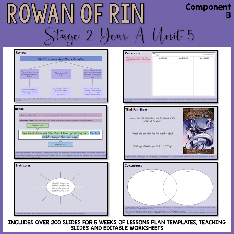 Stage 2 | Unit 5 - 'Rowan of Rin' | Component B – Classroom Ready Resources
