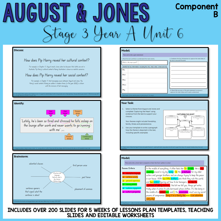 Stage 3 | Unit 6 'August & Jones' 2 | Component B – Classroom Ready ...