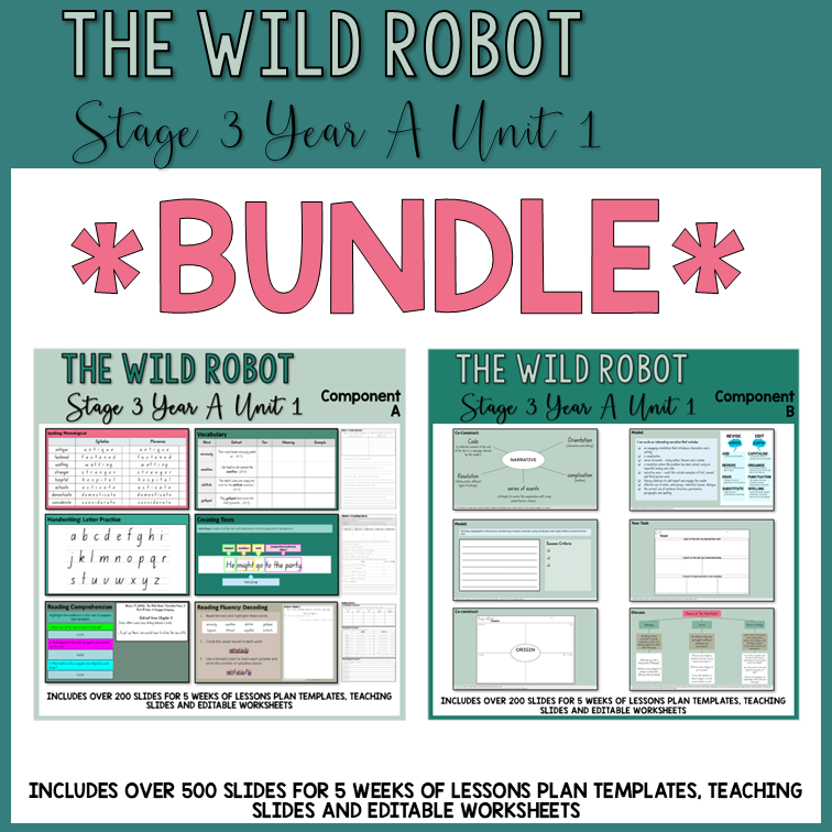 Stage 3 | Unit 1 - 'The Wild Robot' | BUNDLE – Classroom Ready Resources