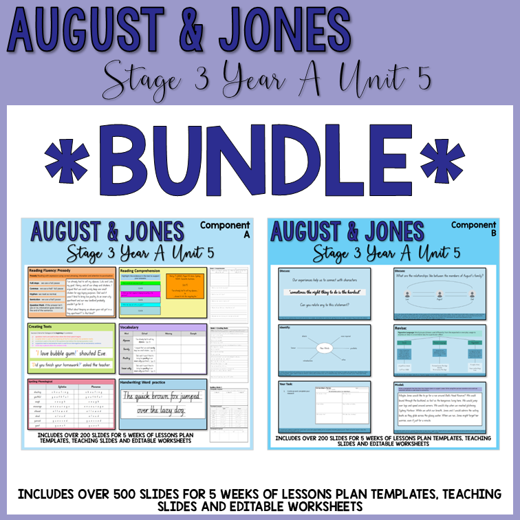 Stage 3 | Unit 5 'August & Jones' 1 | BUNDLE – Classroom Ready Resources