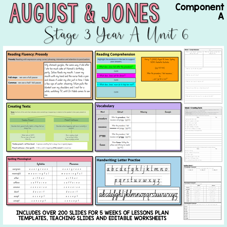 Stage 3 | Unit 6 - 'August & Jones' 2 | Component A – Classroom Ready ...