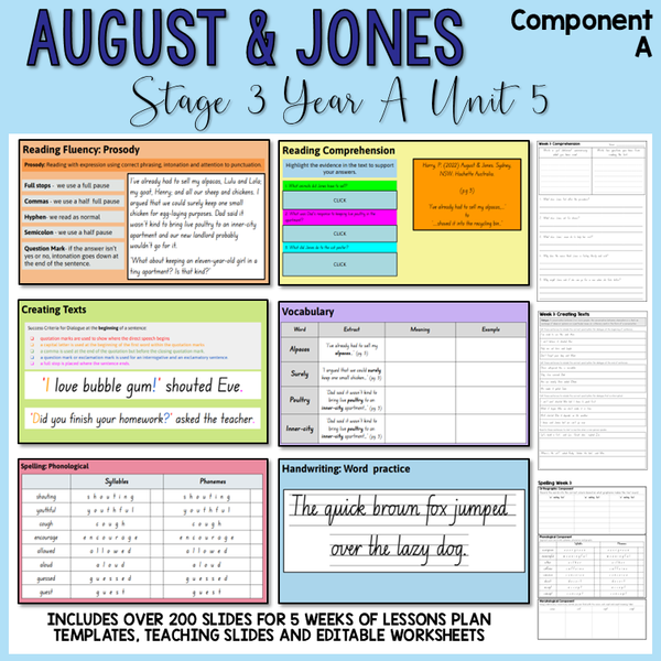 Stage 3 | Unit 5 - 'August & Jones' | Component A – Classroom Ready ...