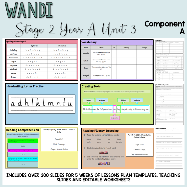 Stage 2 | Unit 3 - 'Wandi' | Component A – Classroom Ready Resources