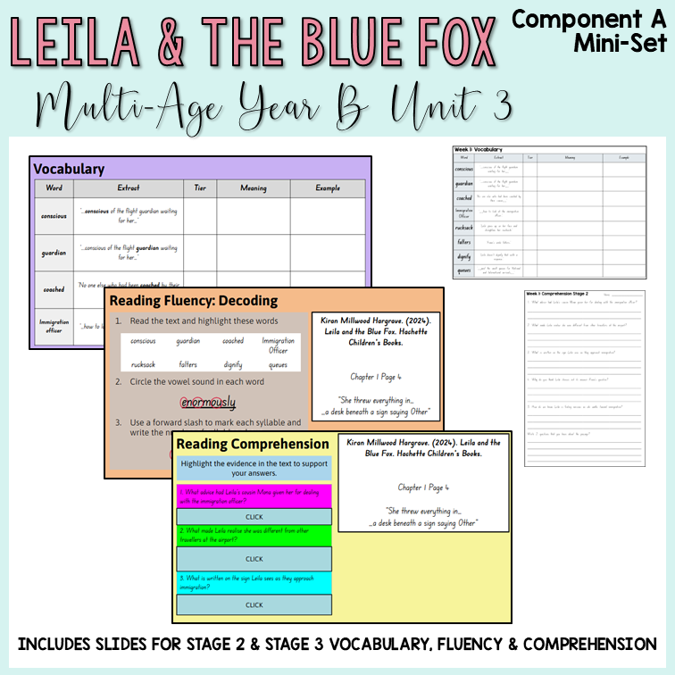 Multi-Age | Year B | Unit 3 - 'Leila & The Blue Fox' | Component A - M ...