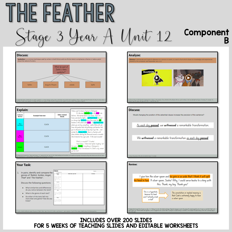 Stage 3 | Unit 12 - 'The Feather' | Component B – Classroom Ready Resources