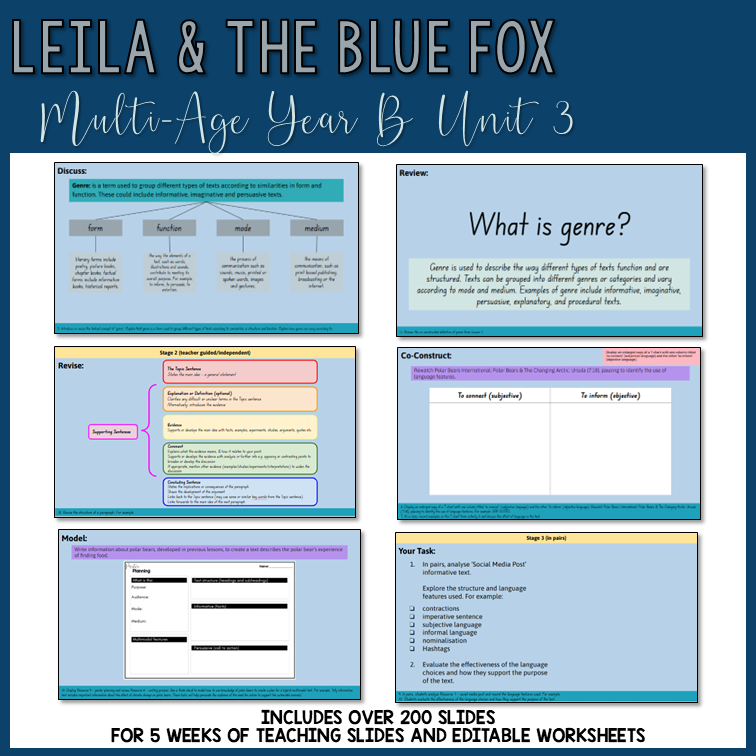 Multi-Age | Year B | Unit 3 - 'Leila & The Blue Fox' | Component B ...