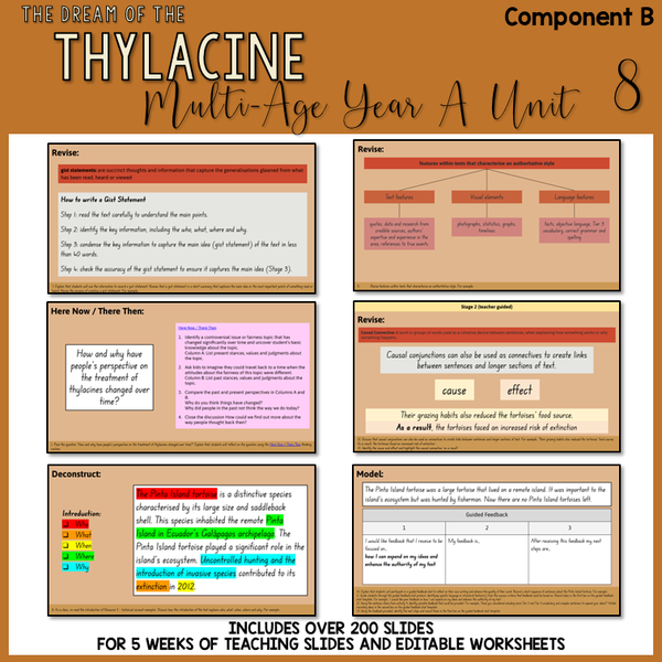 Multi-Age Year A | Unit 8 'The Dream of a Thylacine' | Component B ...