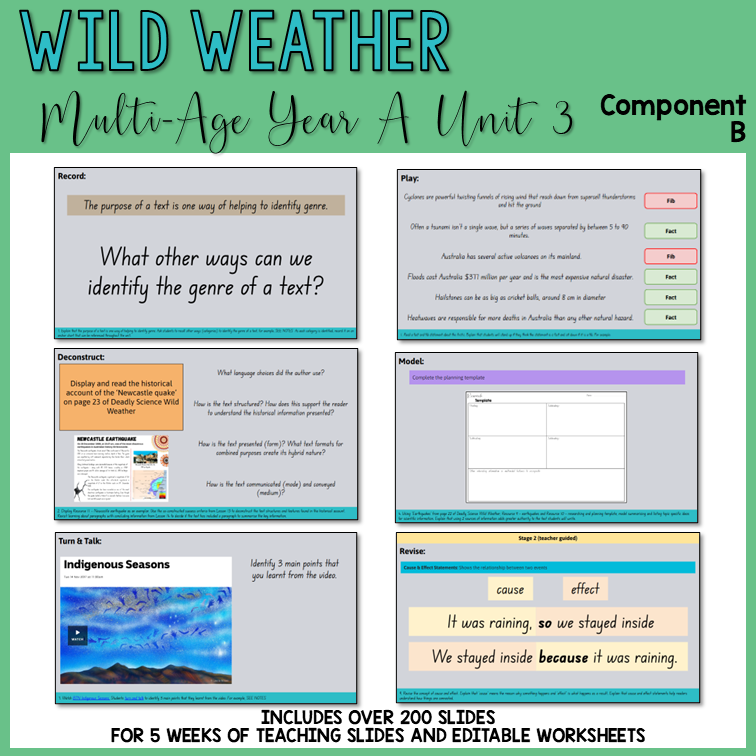 Multi-Age | Year A | Unit 3 - 'Wild Weather' | Component B – Classroom ...