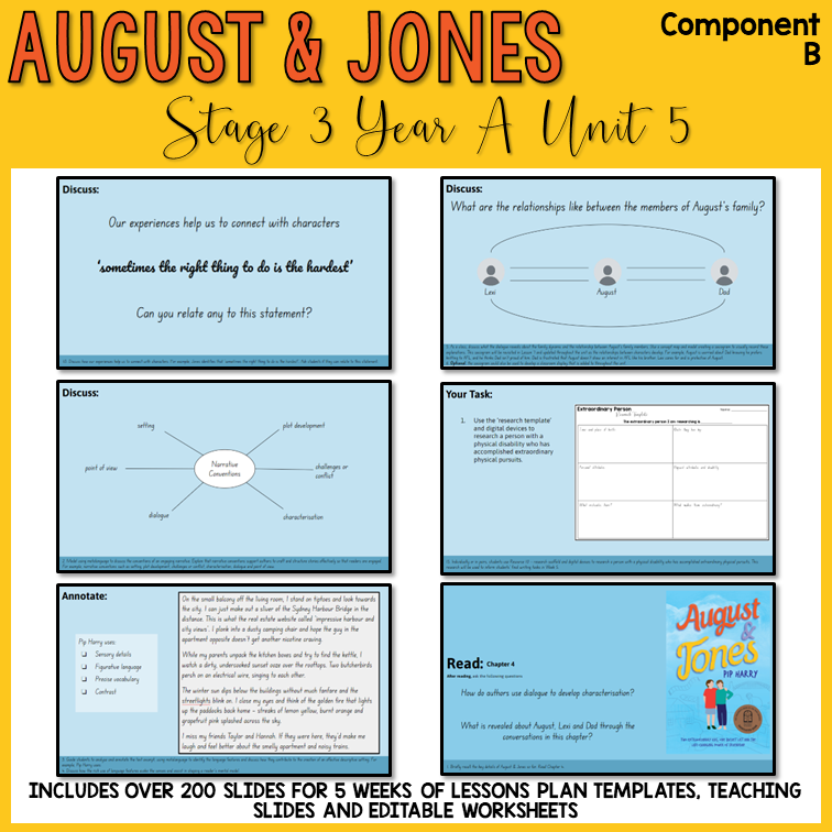 Stage 3 | Unit 5 'August & Jones' 1 | Component B – Classroom Ready ...
