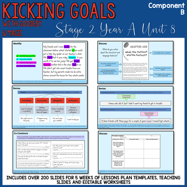 Stage 2 | Unit 8 'Kicking Goals' | Component B – Classroom Ready Resources