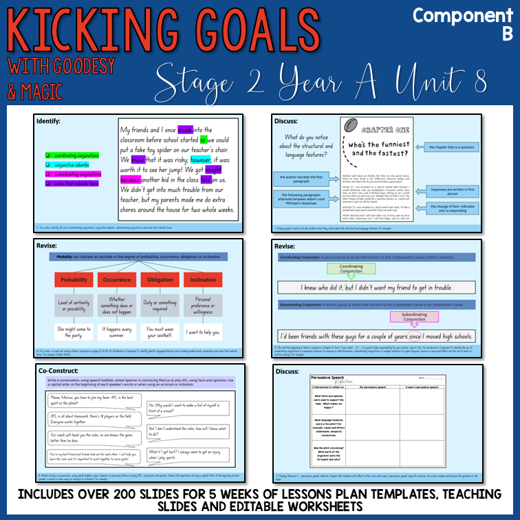 Stage 2 | Unit 8 'Kicking Goals' | Component B – Classroom Ready Resources