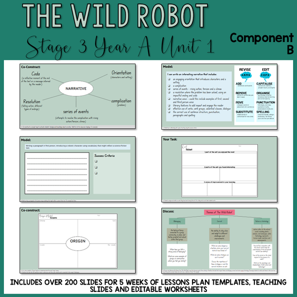 Stage 3 | Unit 1 - 'The Wild Robot' | Component B – Classroom Ready ...