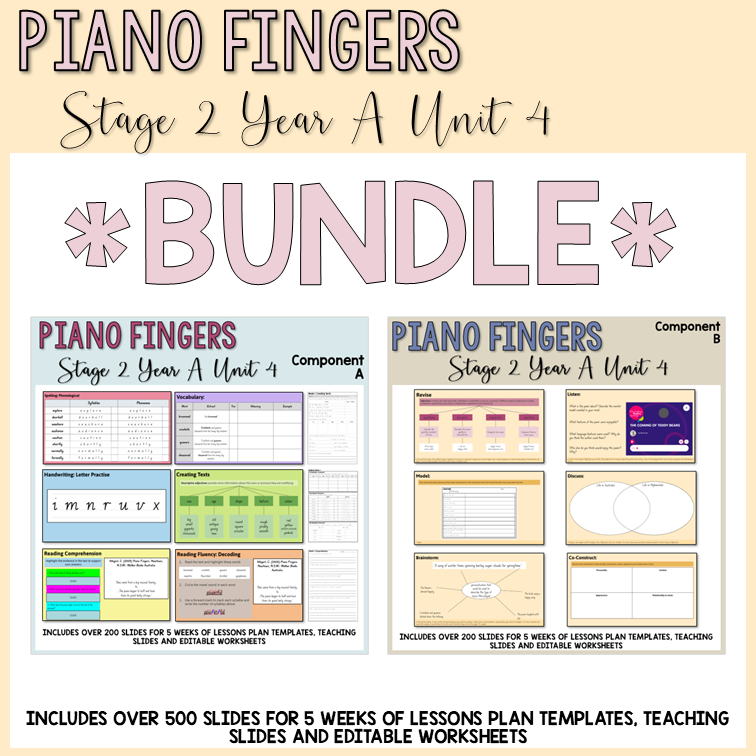 Stage 2 | Unit 4 - 'Piano Fingers' | BUNDLE – Classroom Ready Resources